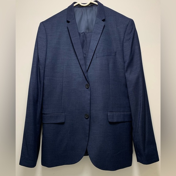 H&M | Suits & Blazers | New 42r Hm Suit Slim Fit Navy Blue Jacket ...